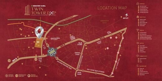 Signature Global India Limited Signature Global Twin Tower DXP Map ...