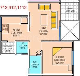 1 BHK Apartment / Flat for sale in Silver 9 Moshi Pune North - 594 Sq ...