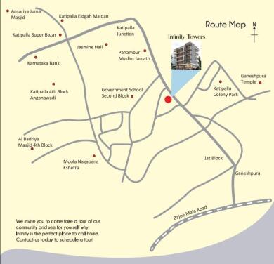 Sita Developers Infinity Towers Map - Katipalla, Mangalore Location Map
