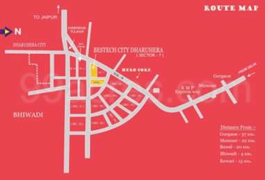 Sky Touch Group Nirbana Floors Map - NH-8, Dharuhera Location Map