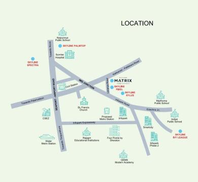 Skyline Builders Skyline Matrix Map - Kakkanad Kochi Location Map