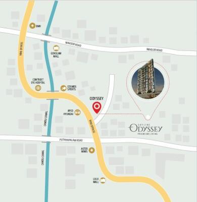 Skyline Builders Skyline Odyssey Map - Mankavu, Calicut Location Map
