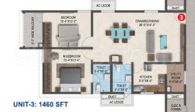 3 BHK Apartment / Flat for sale in SMR Vinay Iconia Kondapur Hyderabad ...