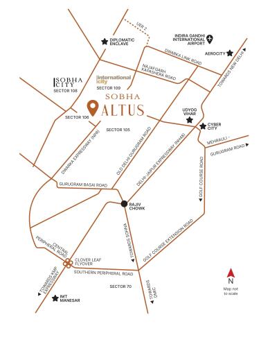 Sobha Limited Sobha Altus Map - Sector 106, Gurgaon Location Map