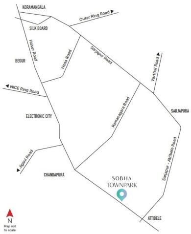 Sobha Limited Sobha Hamptons Map - Attibele, Bangalore Location Map