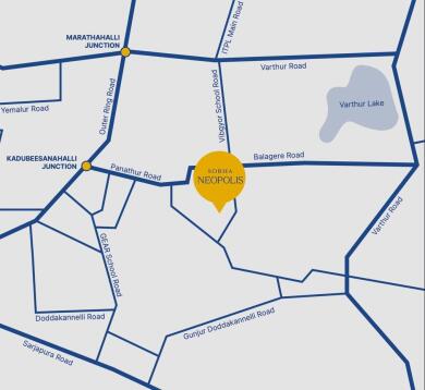 Sobha Developers Sobha Neopolis Map - Panathur, Bangalore East Location Map