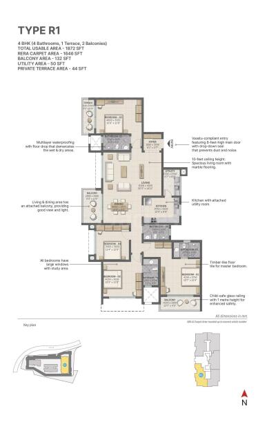 4 BHK Apartment / Flat for sale in Sobha Nesara Kothrud Pune - 2084 Sq ...