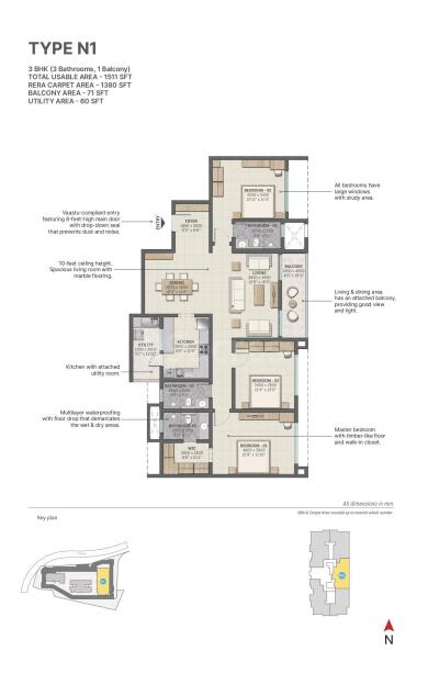 4 BHK Apartment / Flat for sale in Sobha Nesara Kothrud Pune - 2084 Sq ...