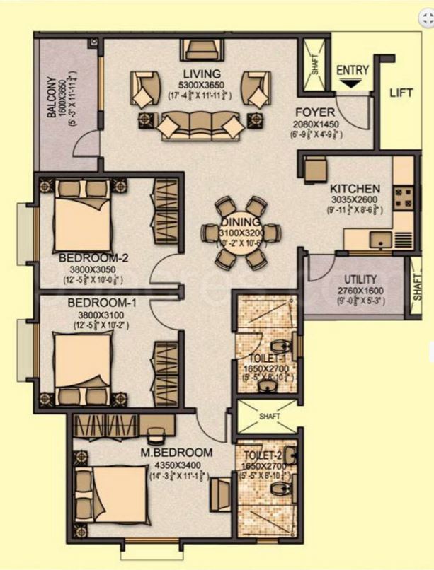 Sobha Developers Sobha Aspire Floor Plan - Sobha Aspire Tumkur Road ...