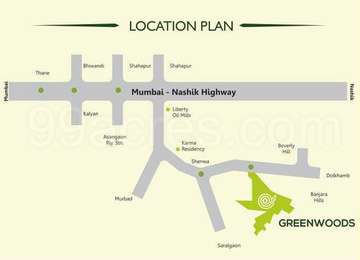 Soft Corner Greenwoods Map - Shahapur, Mumbai Beyond Thane Location Map
