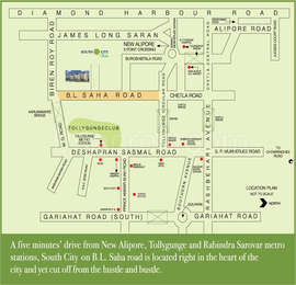 South City Projects South City Villa Map - Tara Park, Behala Location Map