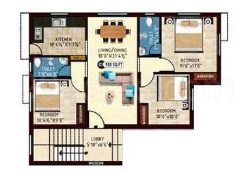 2 BHK / Bedroom Apartment / Flat for rent in South Land Lathika and ...