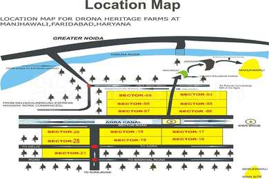 Drona Heritage Farms Map - Manjhawali, Faridabad Location Map