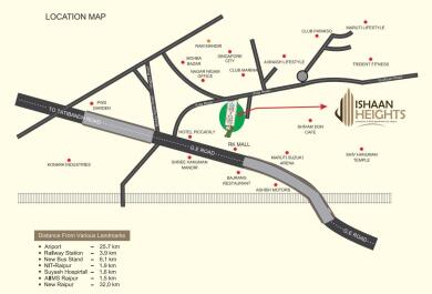 SR Construction Raipur SR Ishaan Heights Map - Kota, Raipur Location Map