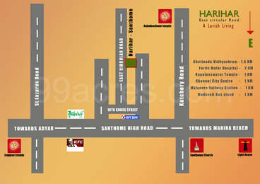 Sreenivas Housing Sreenivas Harihar Map - Santhome, Chennai Location Map