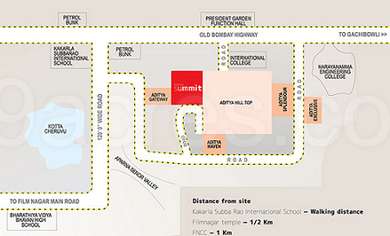 Sri Aditya Homes Sri Aditya Summit Map - Shaikpet, Hyderabad Location Map