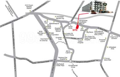Srinidhi Constructions Sri Garnet Park Map - Hoodi, Bangalore Location Map