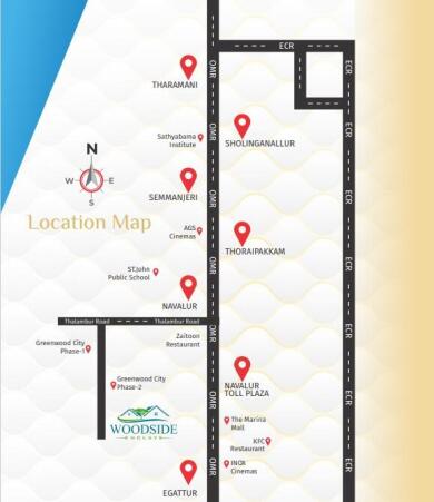 Srinivasan Properties Srinivasan Woodside Enclave Map - Navalur ...