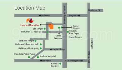 SRJ Constructions SRJ Lakshmi Elite Villas Map - Sainikpuri ...