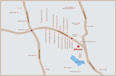 SRR Homes SRR Sindhu Amazon Map - Bellandur, Bangalore Location Map