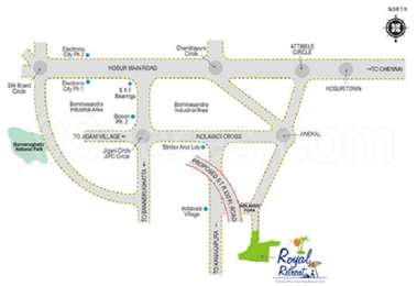 SRR Homes SRR Royal Retreat Map - Anekal, Bangalore Location Map