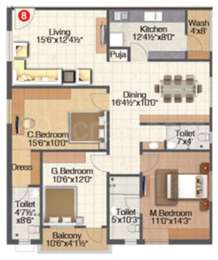 3 BHK Apartment / Flat for sale in Srusti Symphony Masjid Banda ...