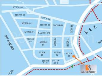 SS Group SS Hibiscus 2 Map - Sector 83 Gurgaon Location Map
