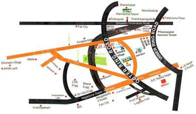 SS Infraa Aakruti Township Map - Adibatla, Hyderabad Location Map