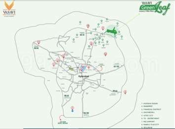 Vasavi Group Green Leaf Map - Shamirpet, Secunderabad Location Map