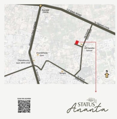 Status Infrastructure Status Ananta Map - Chandkheda, Ahmedabad North ...