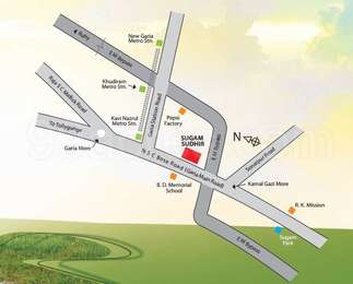 Sugam Homes Sugam Sudhir Map - Garia, Kolkata Location Map