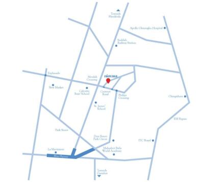 Sugam Homes Sugam Niavara Map - Entally, Kolkata Central Location Map
