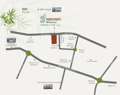 Sun Developers Rajkot Panchvati Greens Map - Madhapar, Rajkot Location Map