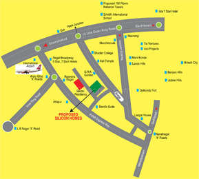 Sun Constructions Sun Silicon Homes Map - Bandlaguda Jagir, Hyderabad Location Map