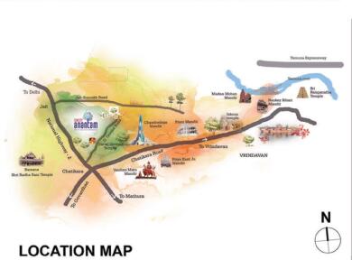 Suncity Projects Suncity Anantam Kunj Map - Jait, Vrindavan Location Map