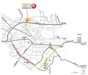 Suncity Projects Suncity Avenue 102 Map - Sector 102 Gurgaon Location Map