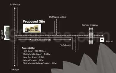 Sunflower Housing Sunflower Villas Map - Bilha, Bilaspur Location Map