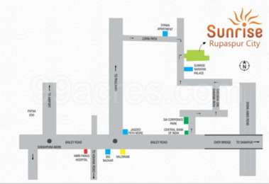 Sunrise Sai Developers Sunrise Rupaspur City Map - Bailey Road, Patna ...