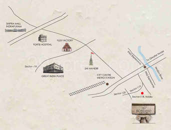Supertech Limited Supertech The Romano Map - Sector 118, Noida Location Map