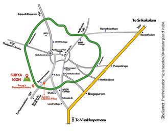 Surya Estates Surya Icon Map - Chelluru, Visakhapatnam Location Map