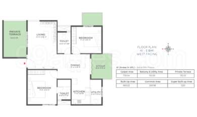 2 BHK / Bedroom Apartment / Flat for rent in Surya Humming Bird ...