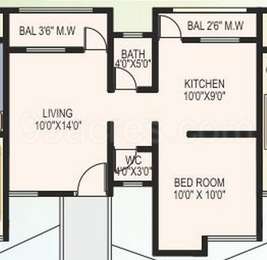 2 BHK Apartment / Flat for sale in Suyog Leher Kondhwa Pune - 959 Sq ...