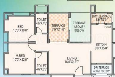 2 BHK Apartment / Flat for sale in Suyog Leher Kondhwa Pune - 959 Sq ...
