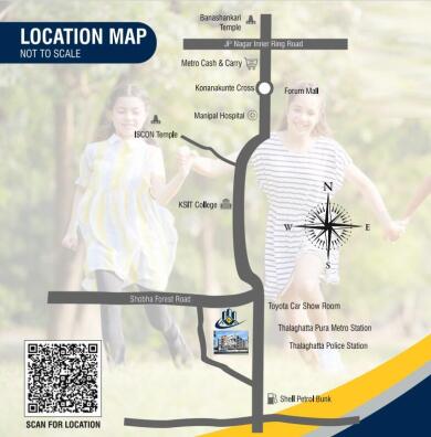 SV Constructions Kanakapura SV Brundhavanam Map - Talaghattapura, Kanakapura Road Location Map