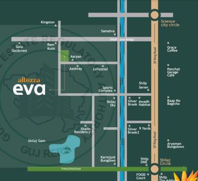 Swaminarayan Buildcon Swaminarayan Altezza Eva Map - Shilaj, Ahmedabad ...