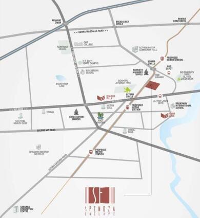 Vama Group Spinoza Enclave Map - Althan, Surat Location Map
