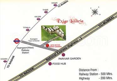 Tachyon Realty Exigo Luxuria Map - Asangaon, Thane Location Map