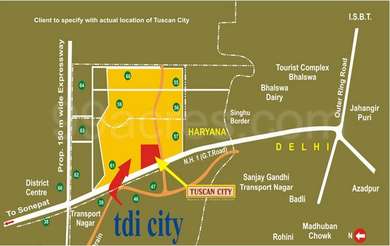 TDI Infrastructure TDI Tuscan City Map - Kundli, Sonipat Location Map