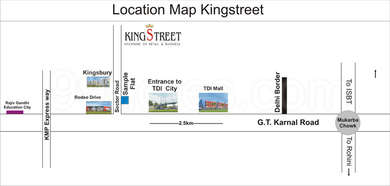 TDI INFRACORP (INDIA) LTD TDI Kingstreet Map - Kundli, Sonipat Location Map