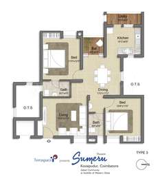 2 BHK / Bedroom Apartment / Flat for rent in Terraspace Sumeru ...